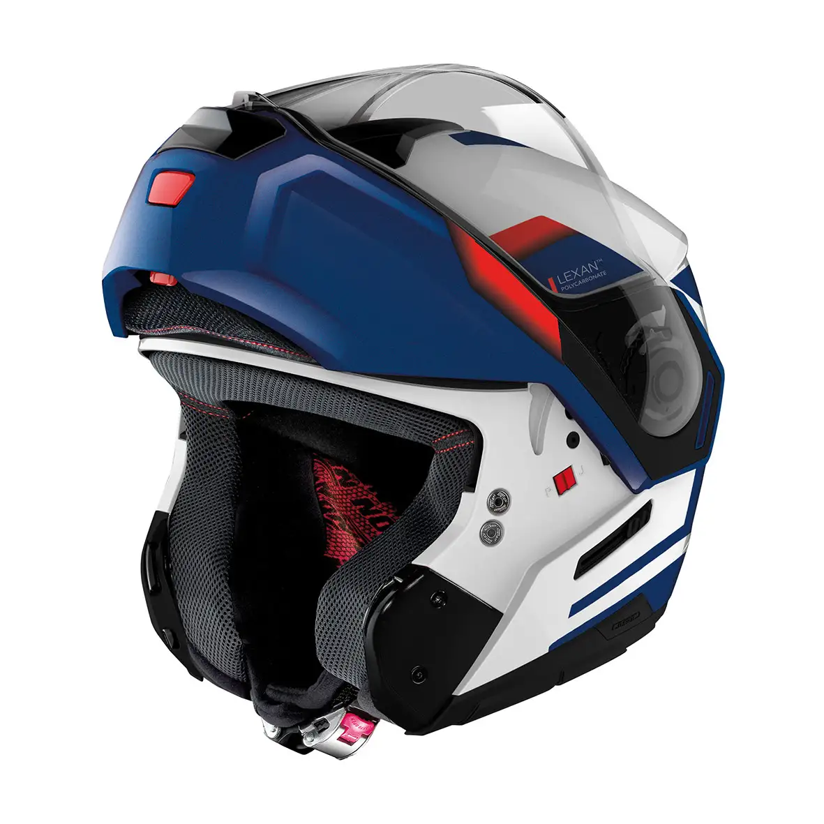 Casco modulare Nolan N90-3 Reflector N-com Bianco Blu Rosso